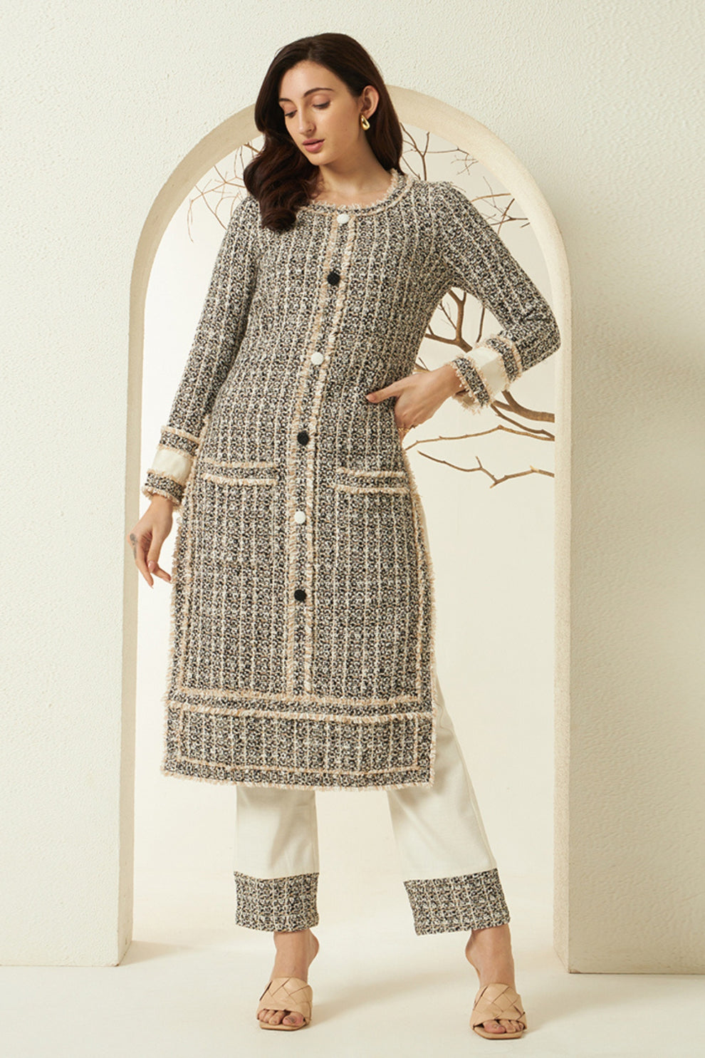 Women's Tweed Co-ord Set – Premium Party Wear India | Prizm Aura